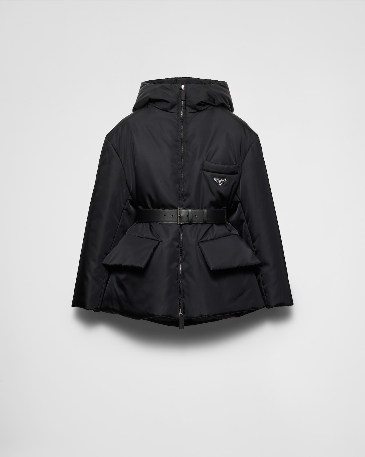 Black Re-nylon Hooded Down Jacket | PRADA