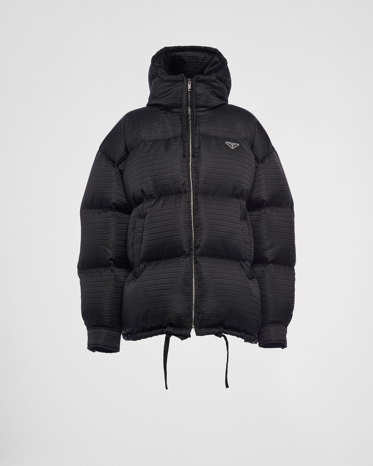 Black Re-nylon Hooded Down Jacket | PRADA