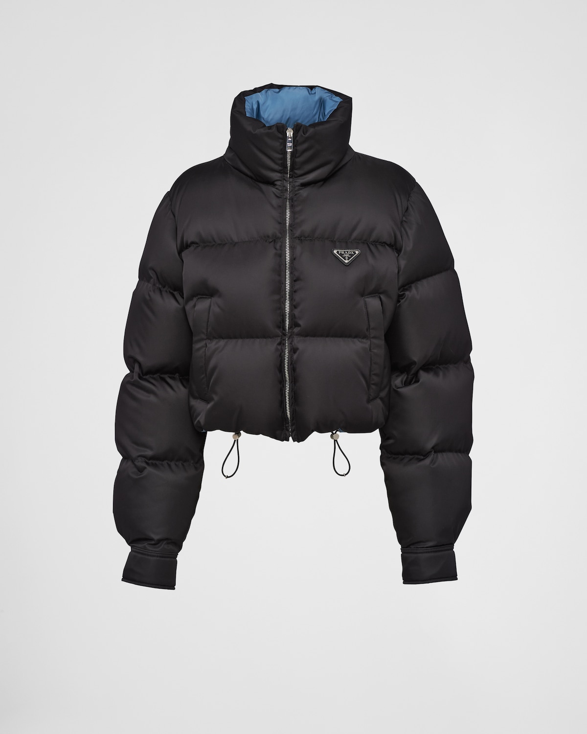 Black Re-nylon Cropped Down Jacket | PRADA