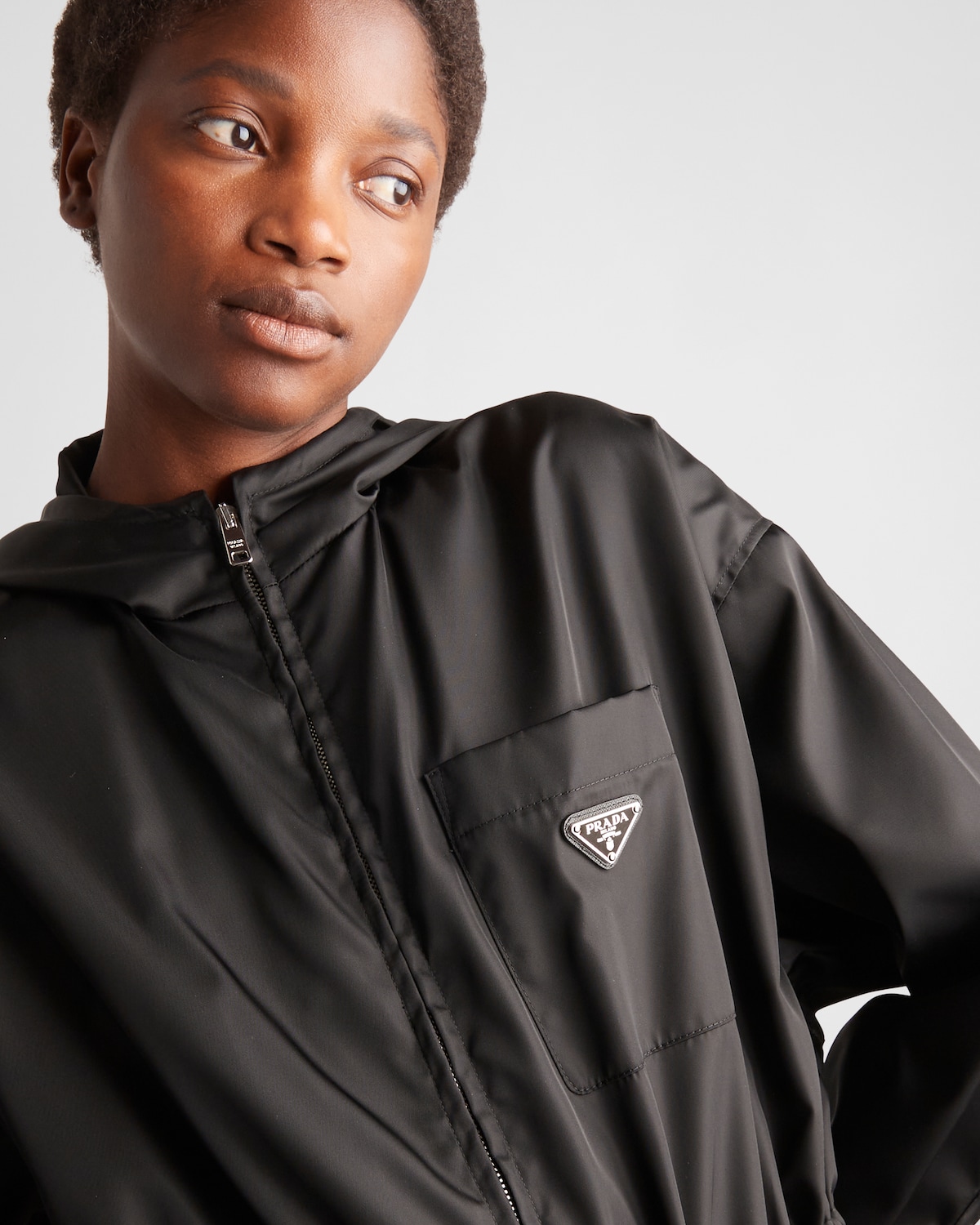 Black Re-nylon Raincoat | PRADA