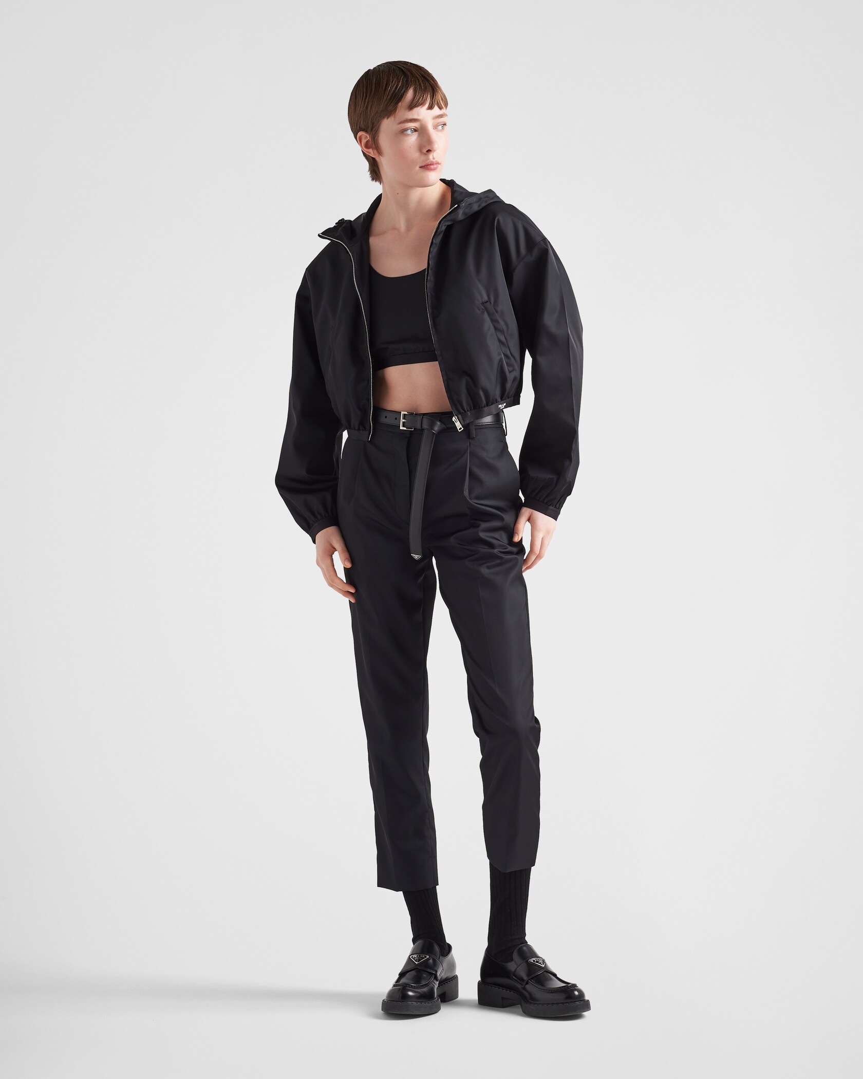 Black Re-nylon Blouson Jacket | PRADA