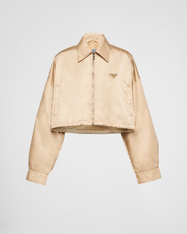 Desert Beige Re-nylon Cropped Blouson Jacket | PRADA