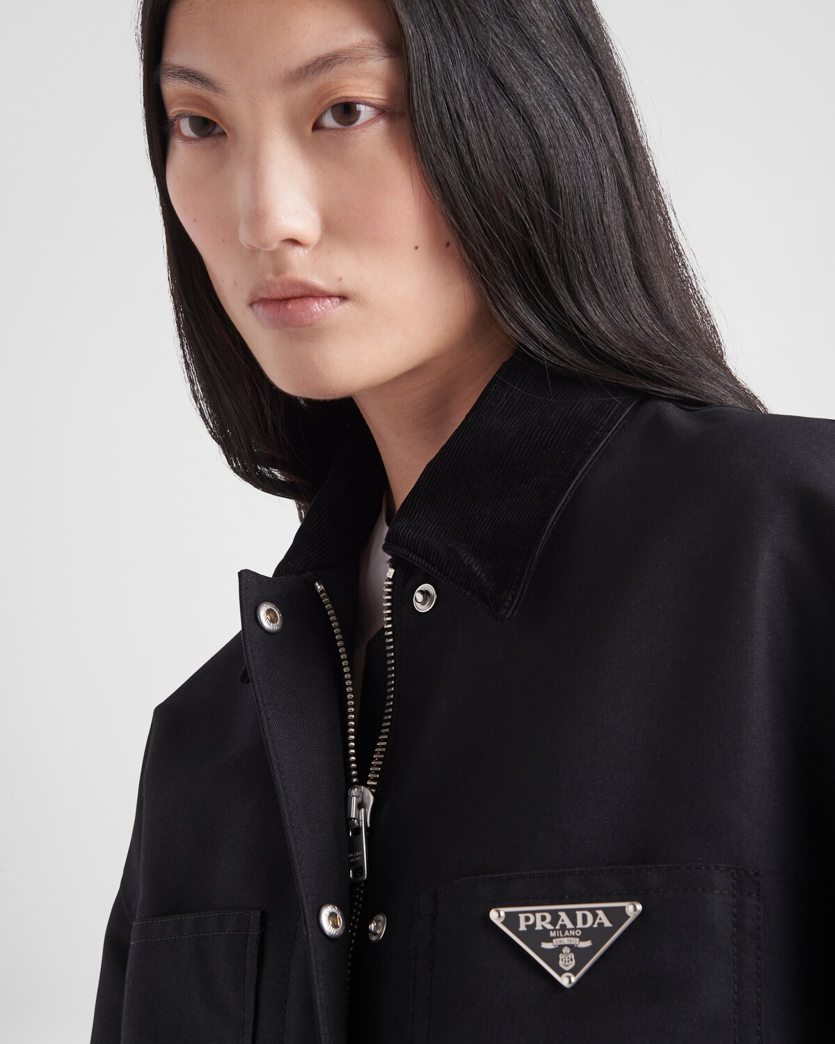 Black Technical Canvas Blouson Jacket | PRADA
