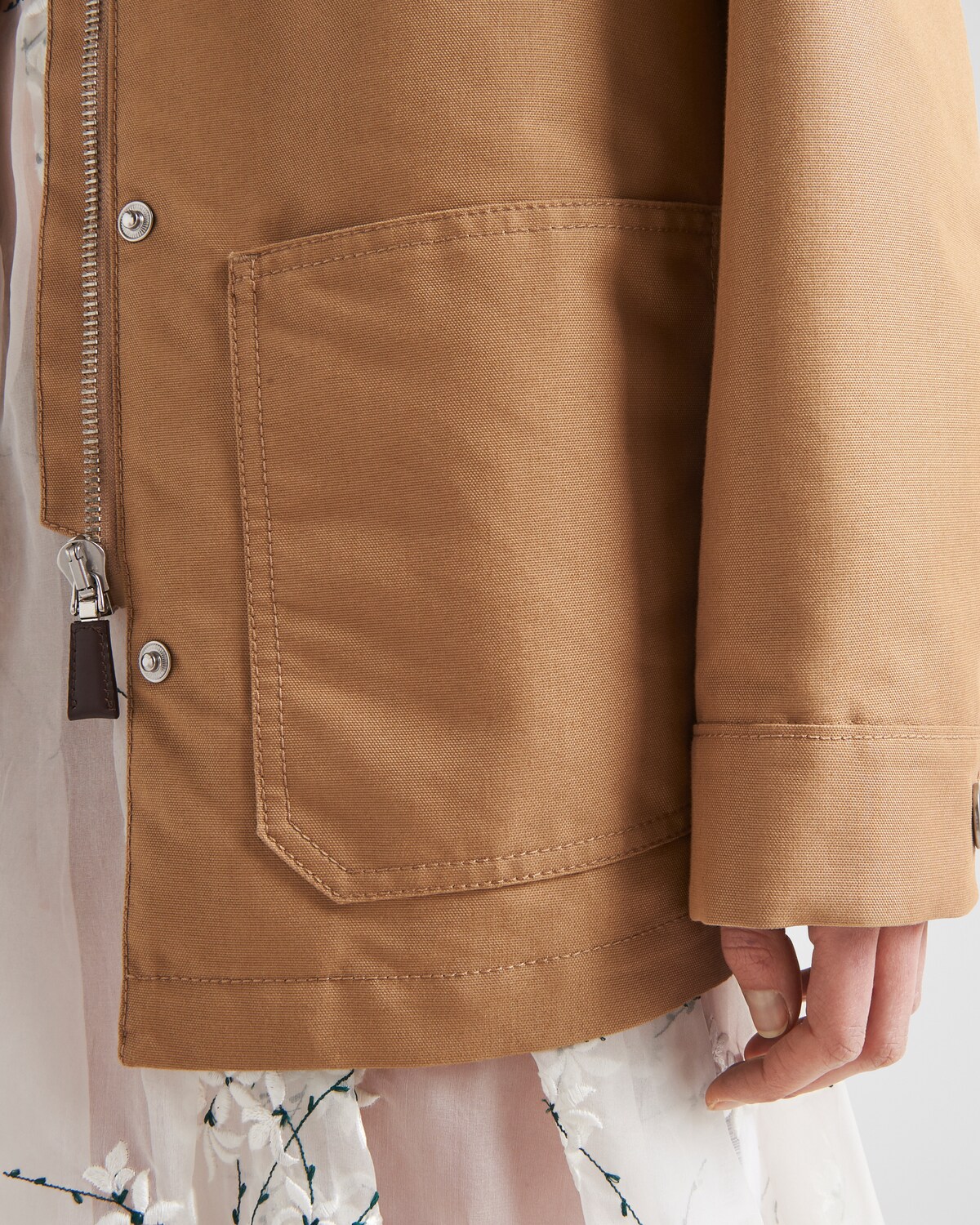 Camel Brown Technical Canvas Blouson Jacket | PRADA
