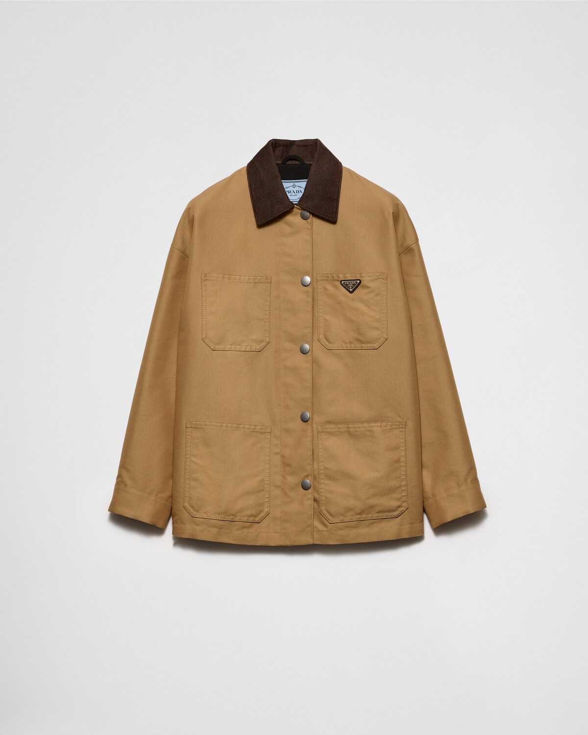 Camel Brown Technical Canvas Blouson Jacket | PRADA