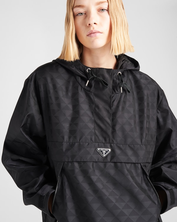 Black Printed Nylon Raincoat | PRADA