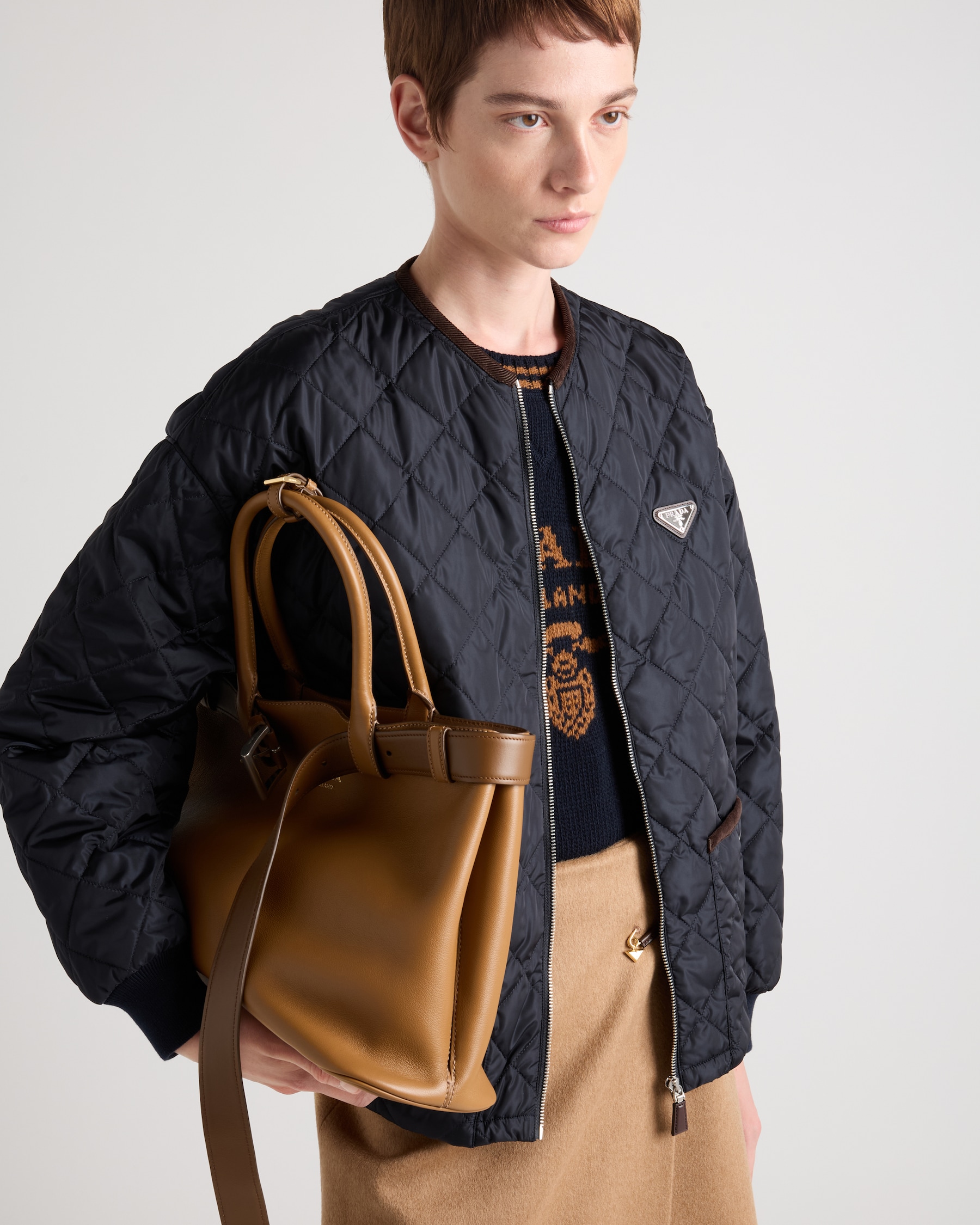 Navy Quilted Light Re-nylon Jacket | PRADA