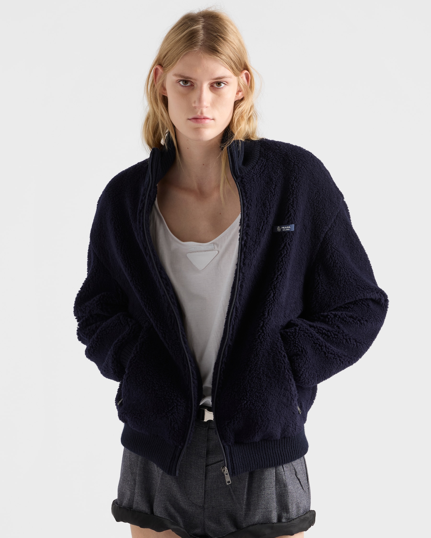Navy Fleece Jacket | PRADA