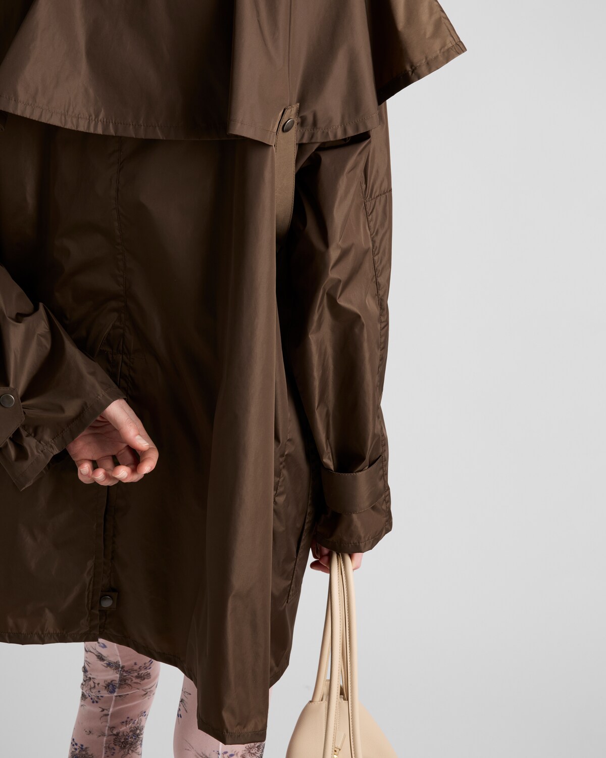 Dark Brown Light Technical Fabric Raincoat | PRADA