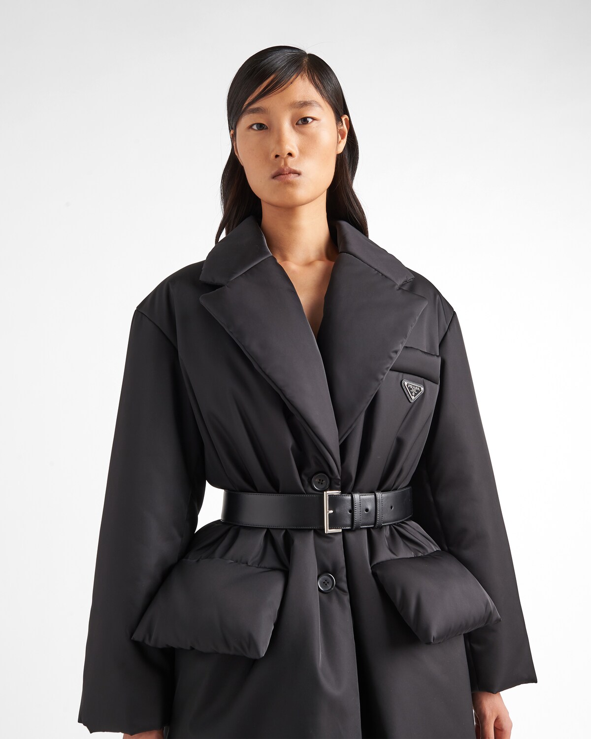 Black Re-nylon Down Coat | PRADA