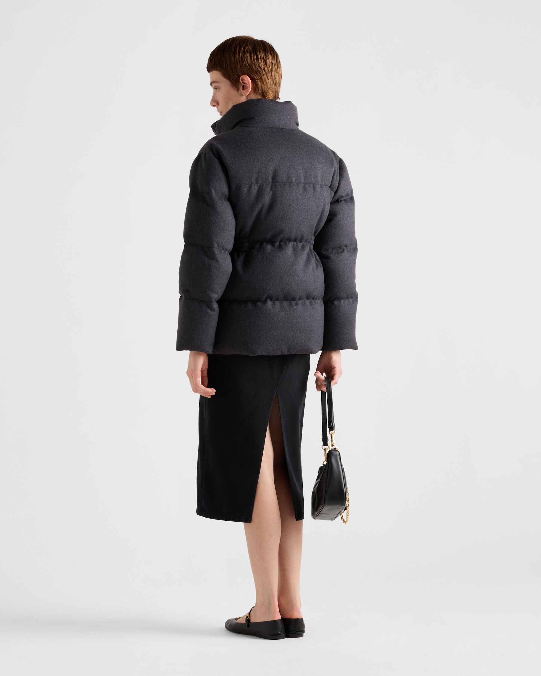 Slate Gray Flannel Down Jacket | PRADA