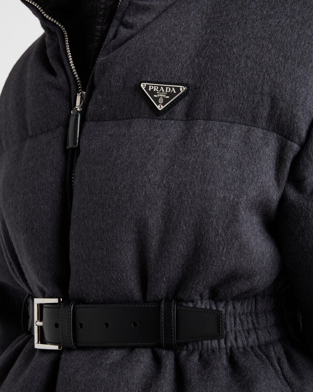 Slate Gray Flannel Down Jacket | PRADA