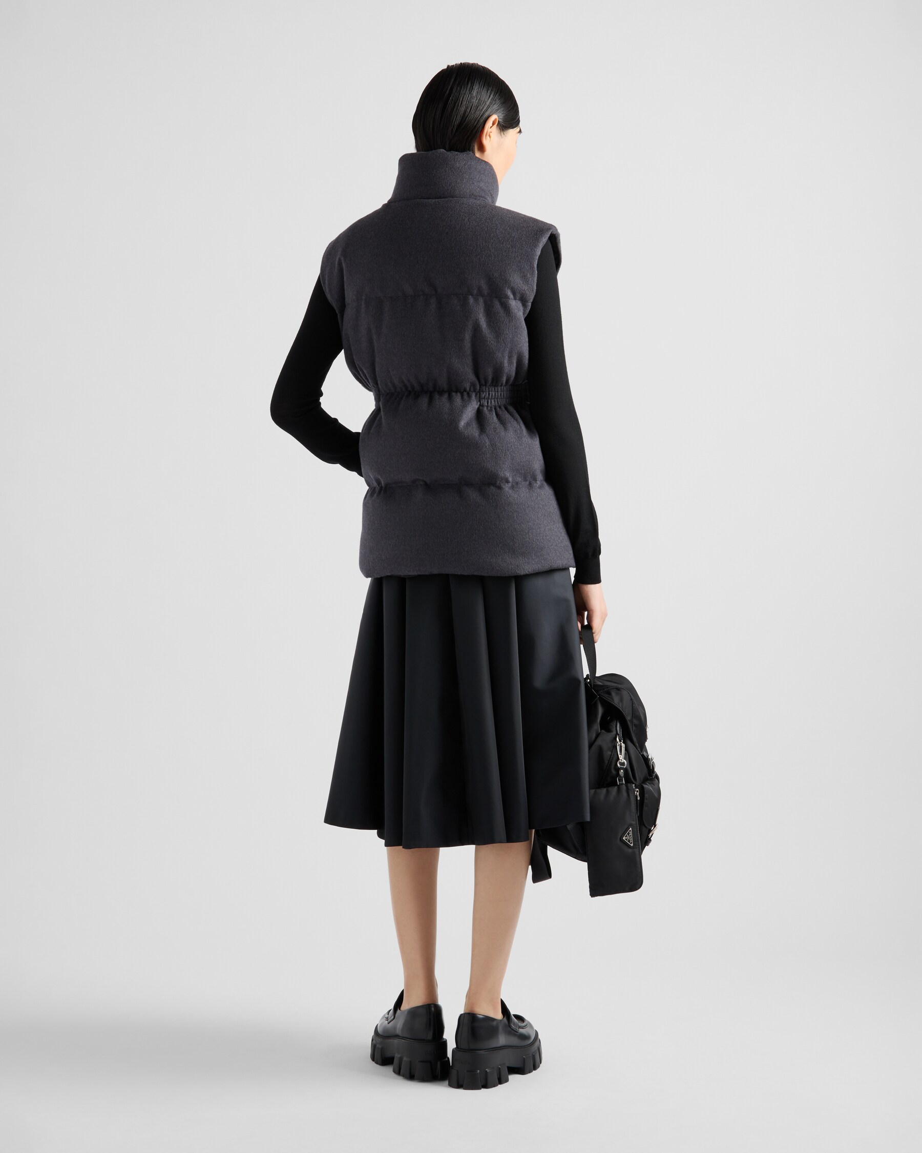 Slate Gray Flannel Down Vest | PRADA