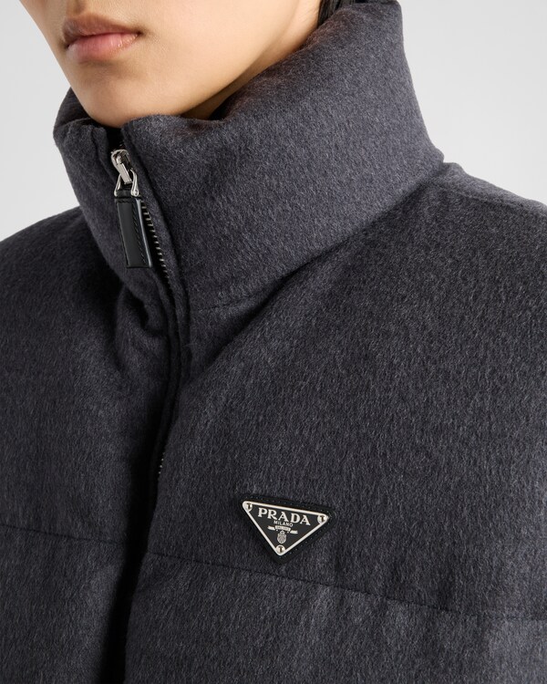 Slate Gray Flannel Down Vest | PRADA