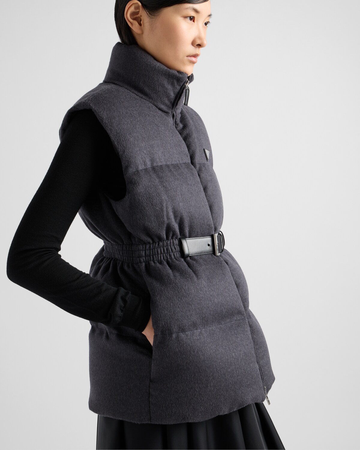 Slate Gray Flannel Down Vest | PRADA