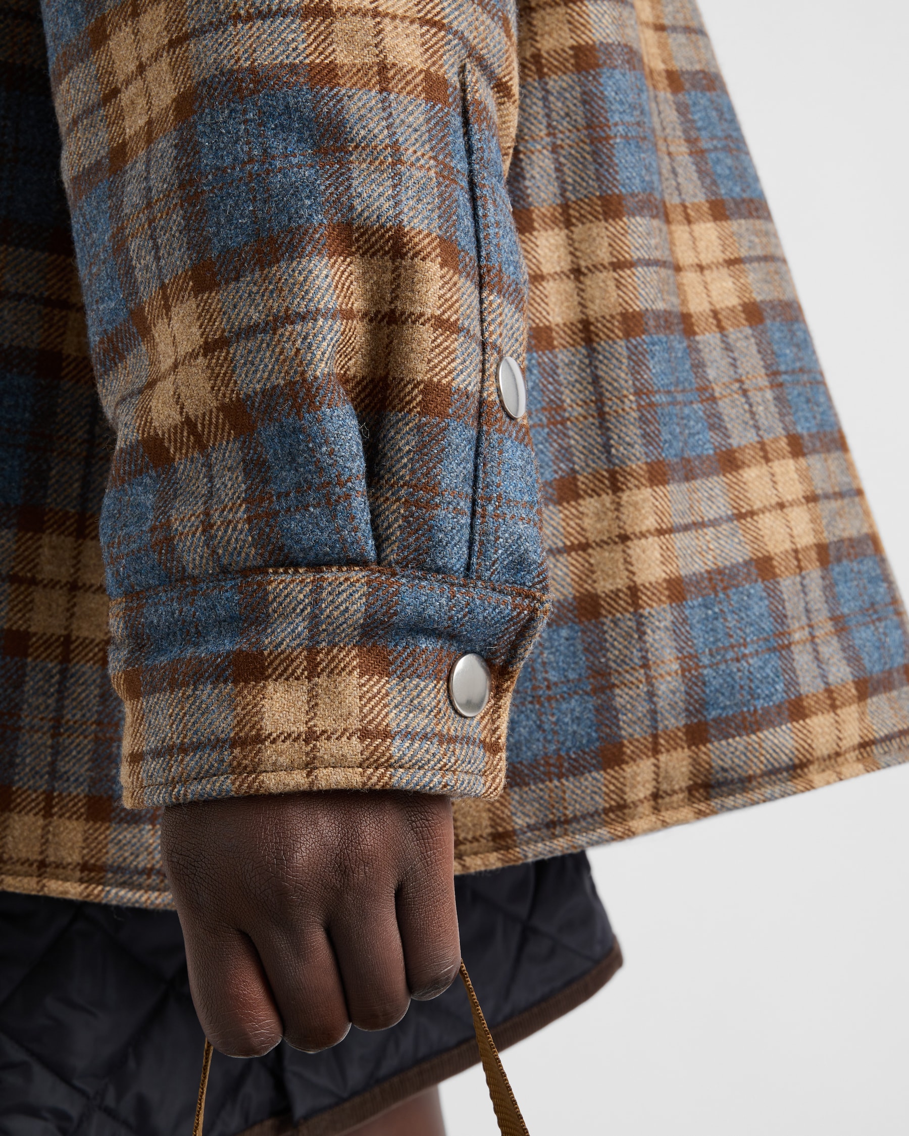 Tobacco Checked Wool Twill Lumberjack Jacket | PRADA