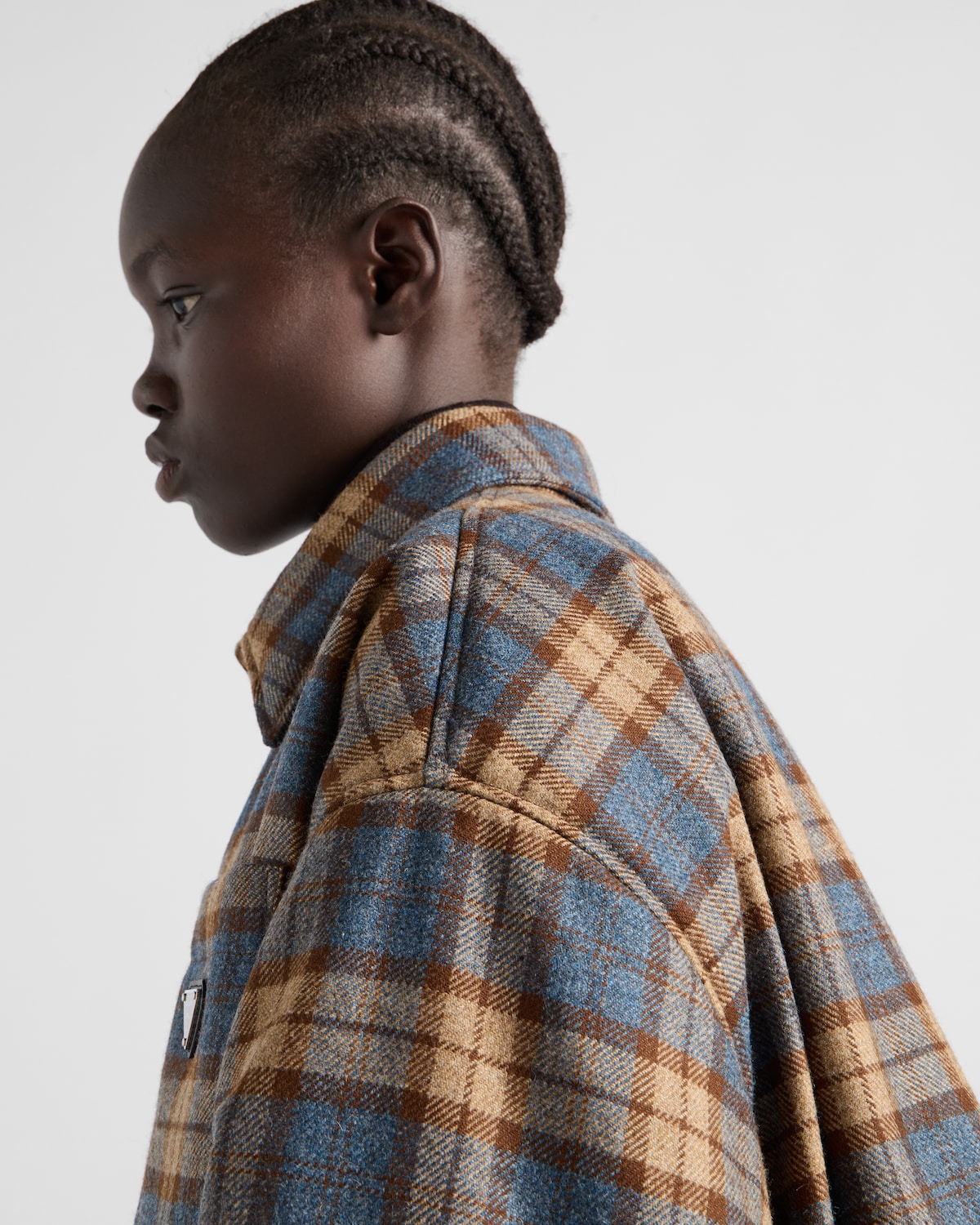 Tobacco Checked Wool Twill Lumberjack Jacket | PRADA