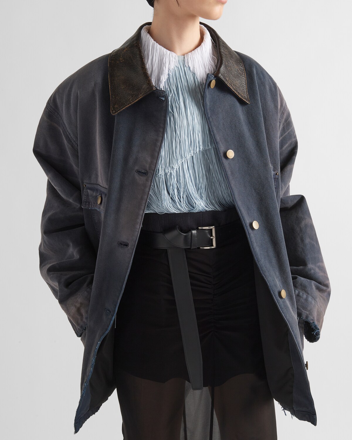 Baltic Blue Canvas Jacket | PRADA