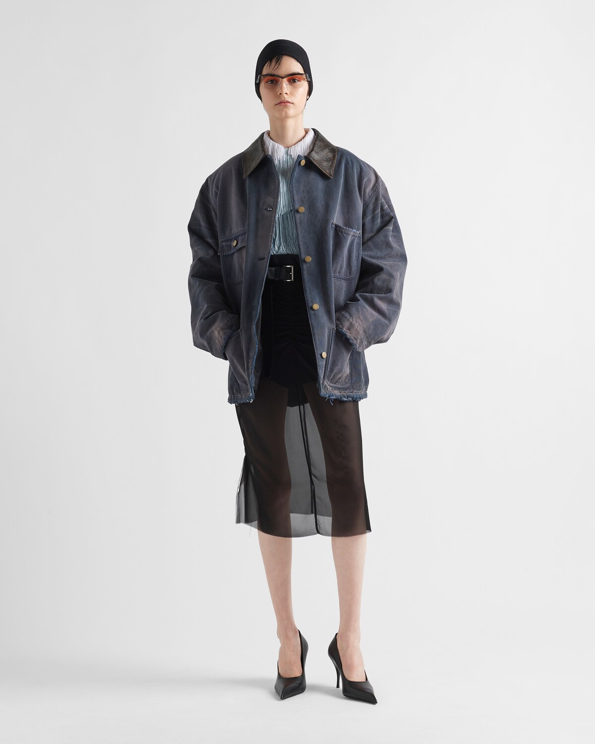 Baltic Blue Canvas Jacket | PRADA