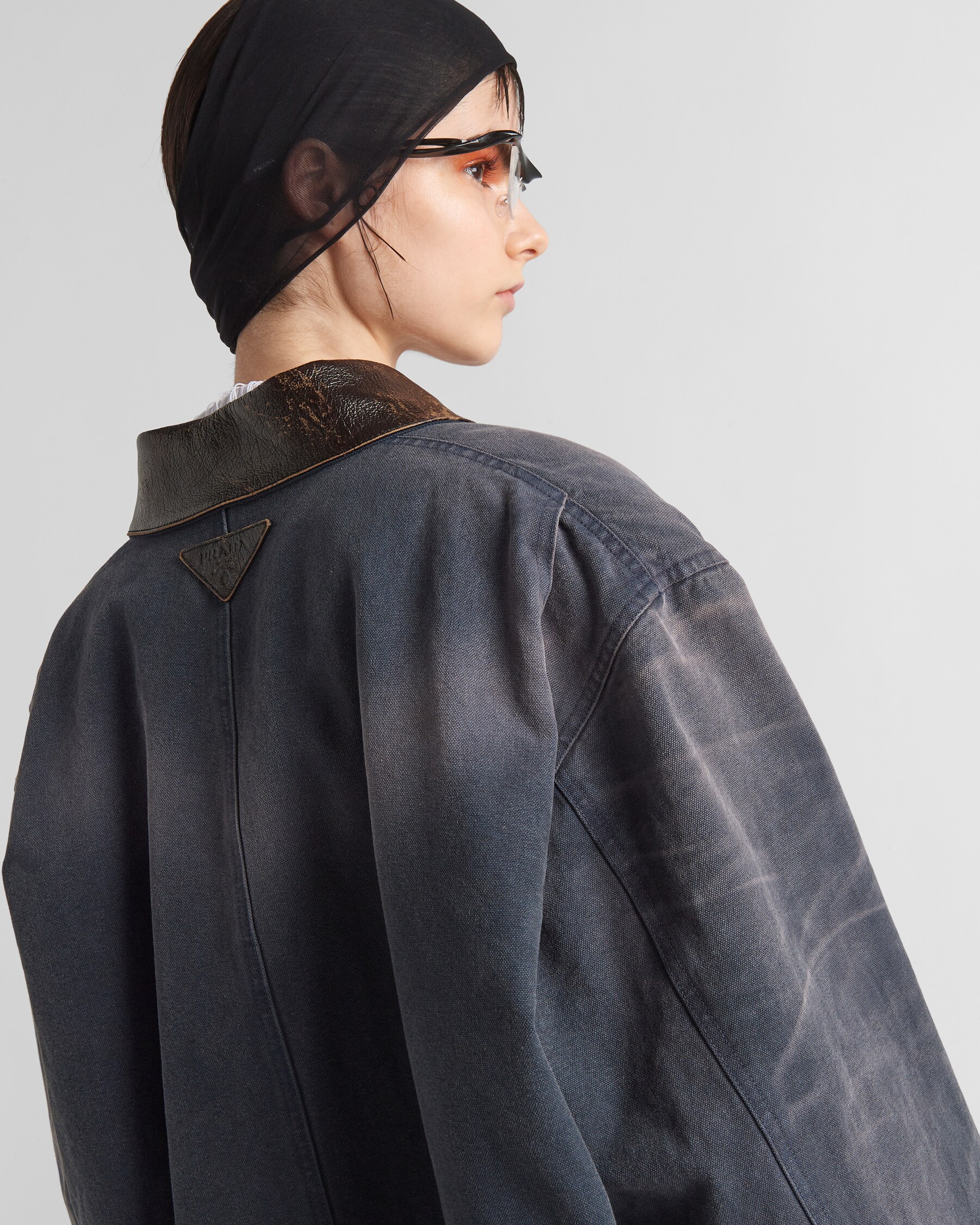 Baltic Blue Canvas Jacket | PRADA