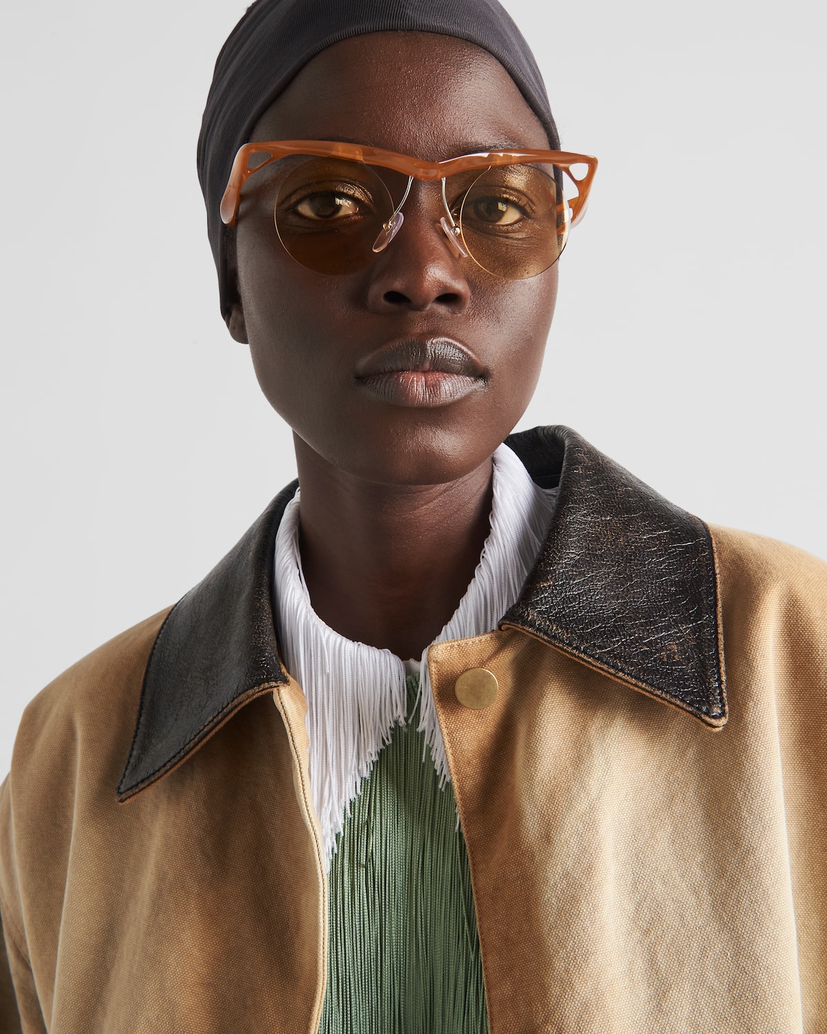 Beige Canvas Jacket | PRADA