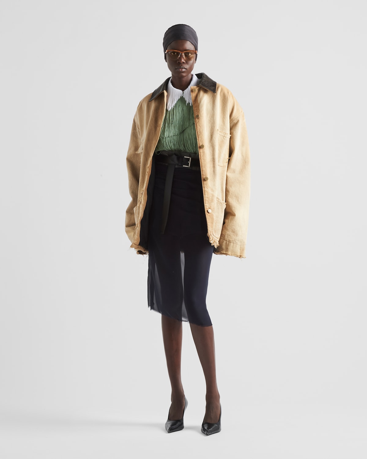 Beige Canvas Jacket | PRADA