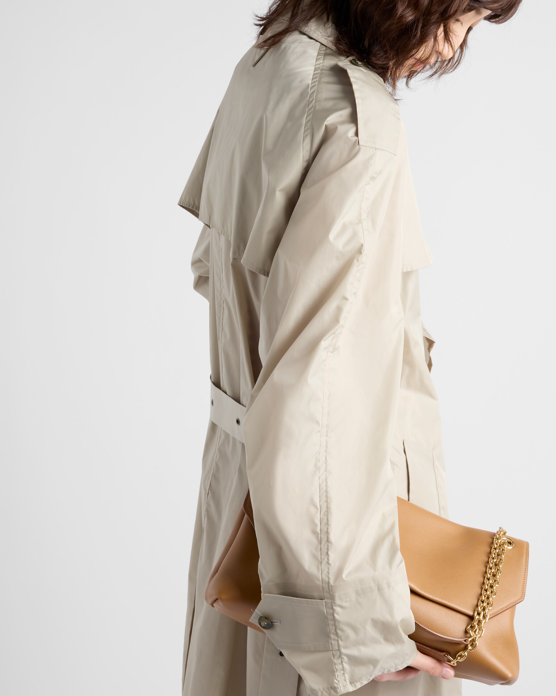 Agave Light Technical Fabric Trench Coat | PRADA