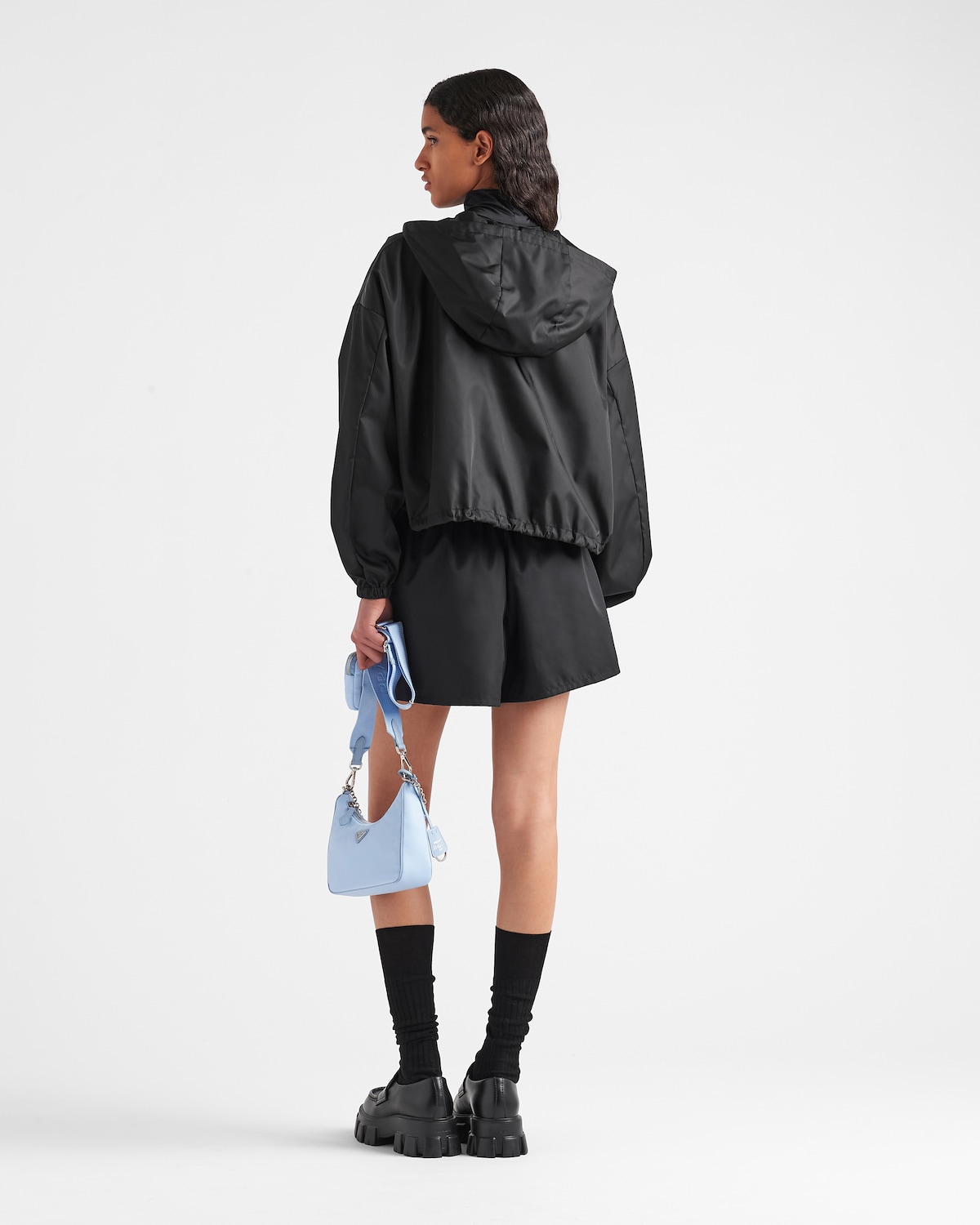 Black Re-nylon Cropped Jacket | PRADA