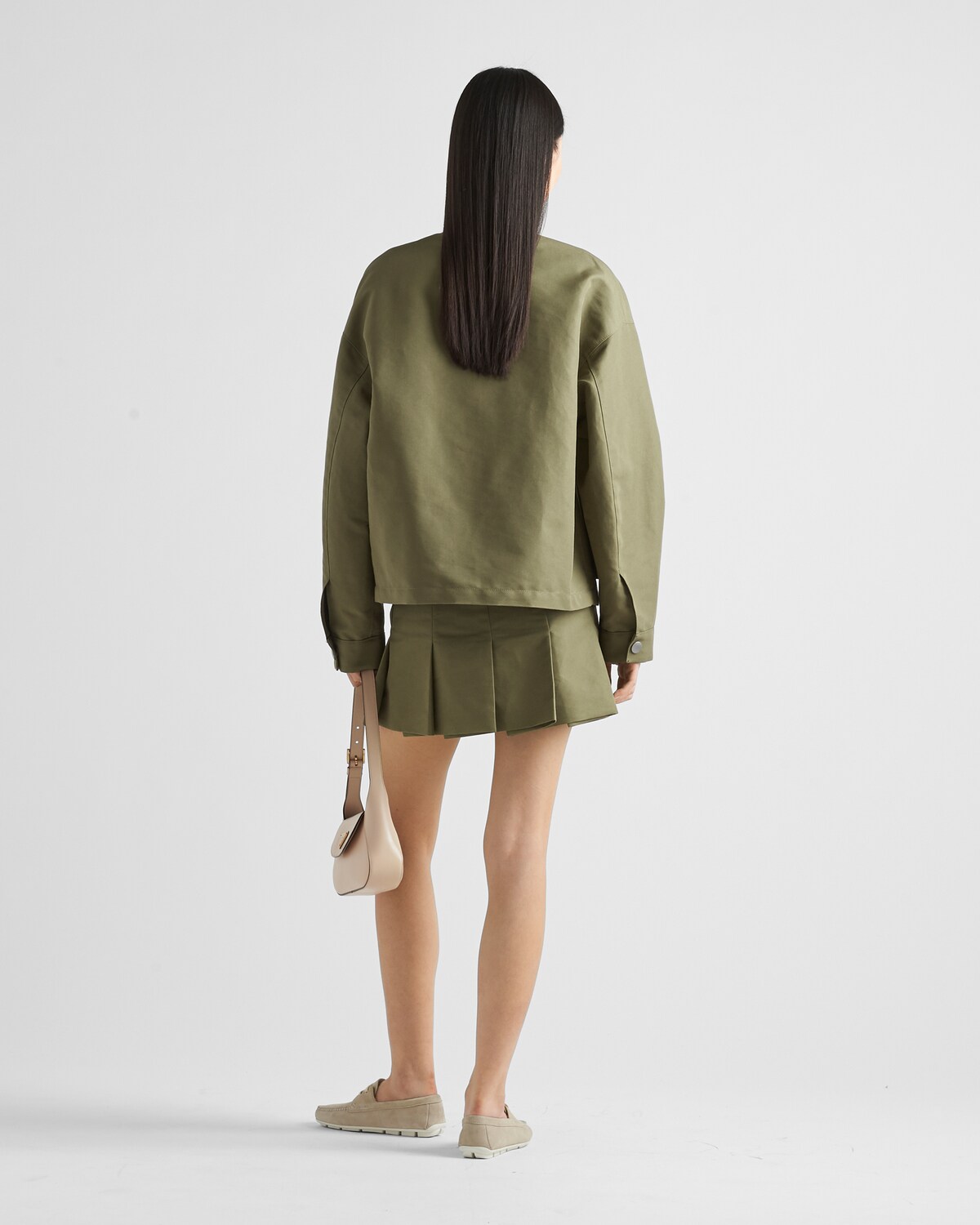 Military Green Technical Canvas Blouson Jacket | PRADA