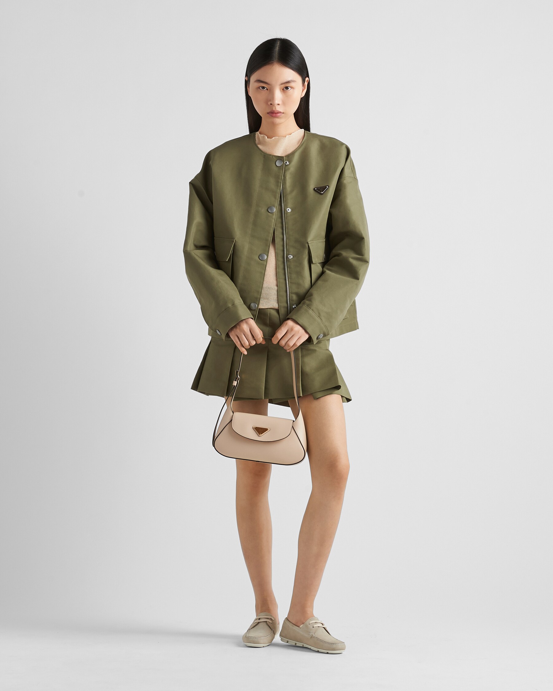Military Green Technical Canvas Blouson Jacket | PRADA