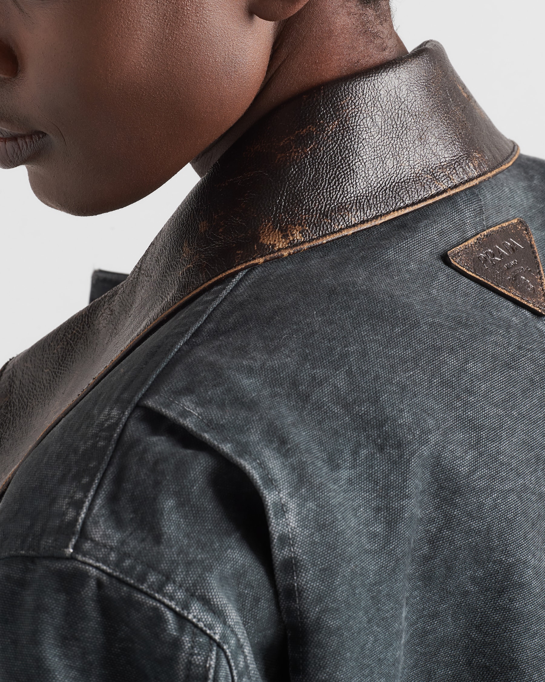 Grey Canvas Trucker Jacket | PRADA