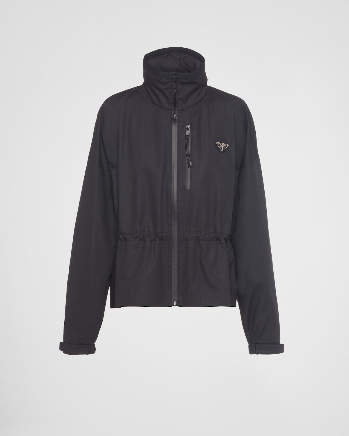 Black Technical-cotton And Re-nylon Jacket | PRADA