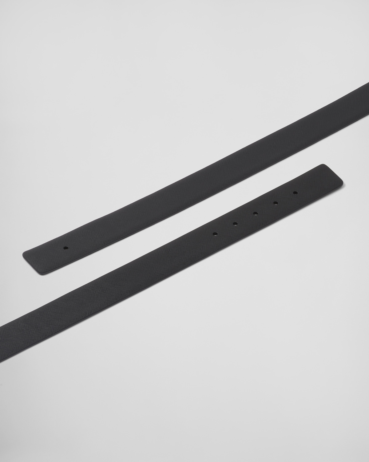 Black Reversible Saffiano Leather Belt Strap | PRADA - United Kingdom