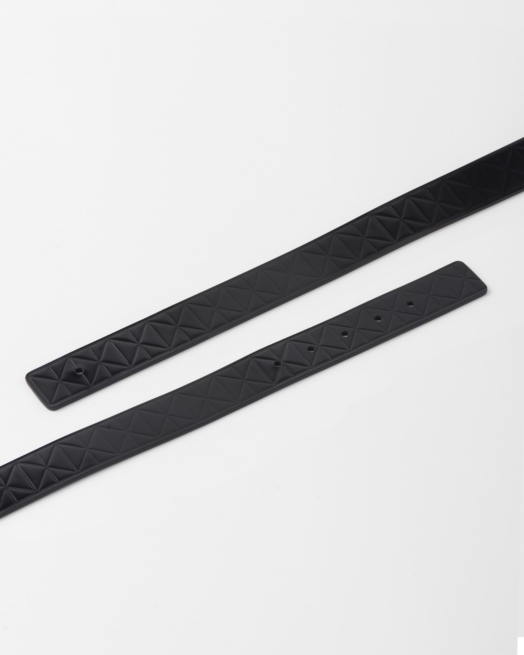 Black Brushed Leather Belt Strap | PRADA