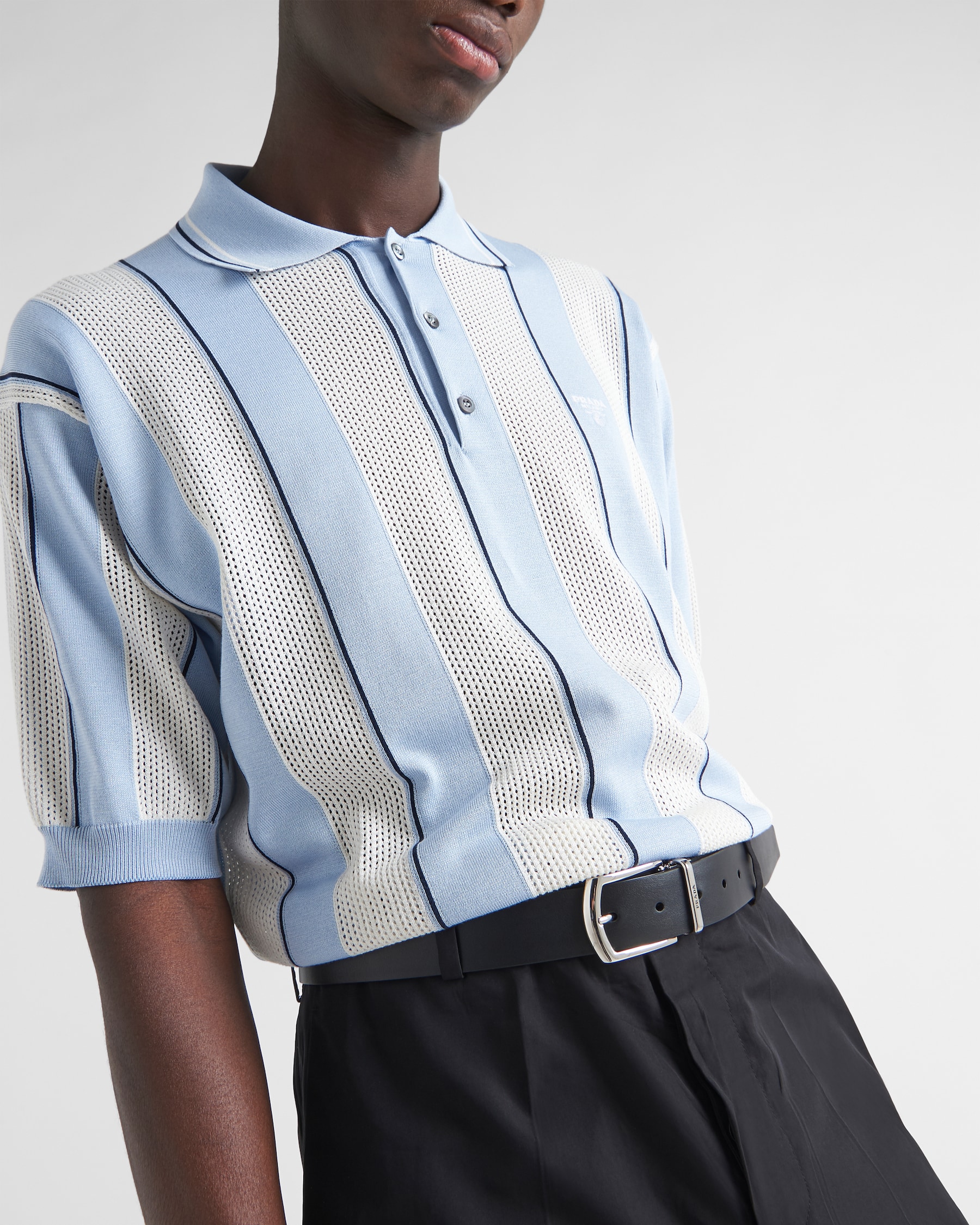 Black Reversible Saffiano And Leather Belt | PRADA - United States