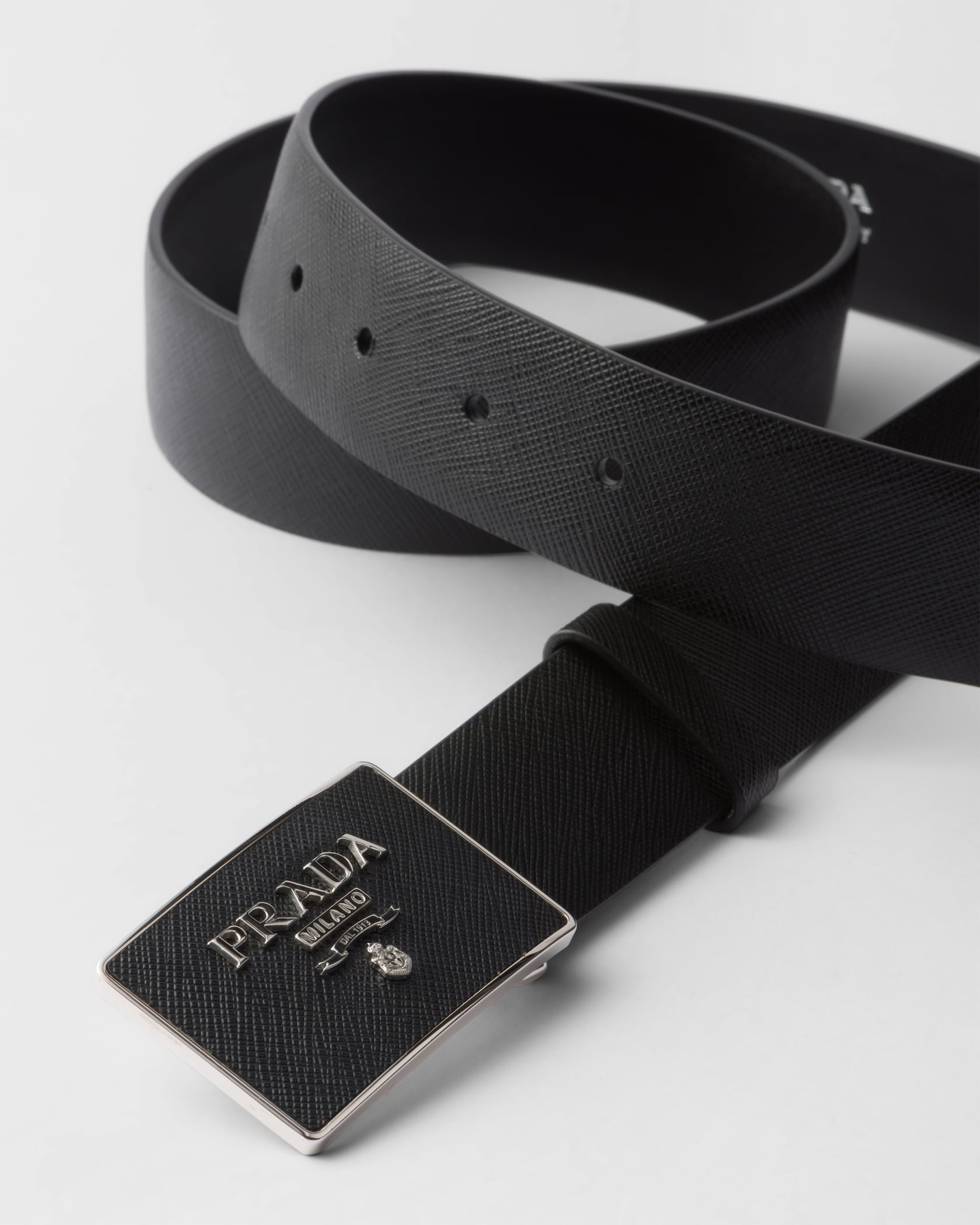 Black Saffiano Leather Belt | PRADA