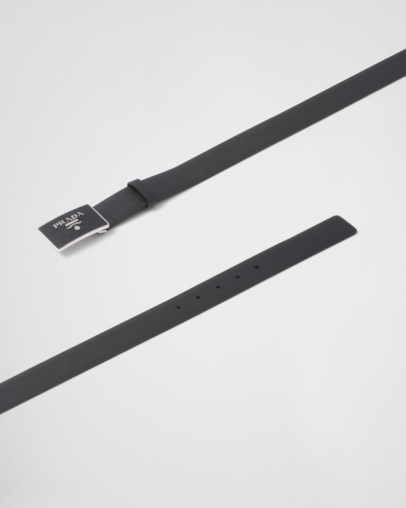 Black Saffiano Leather Belt | PRADA