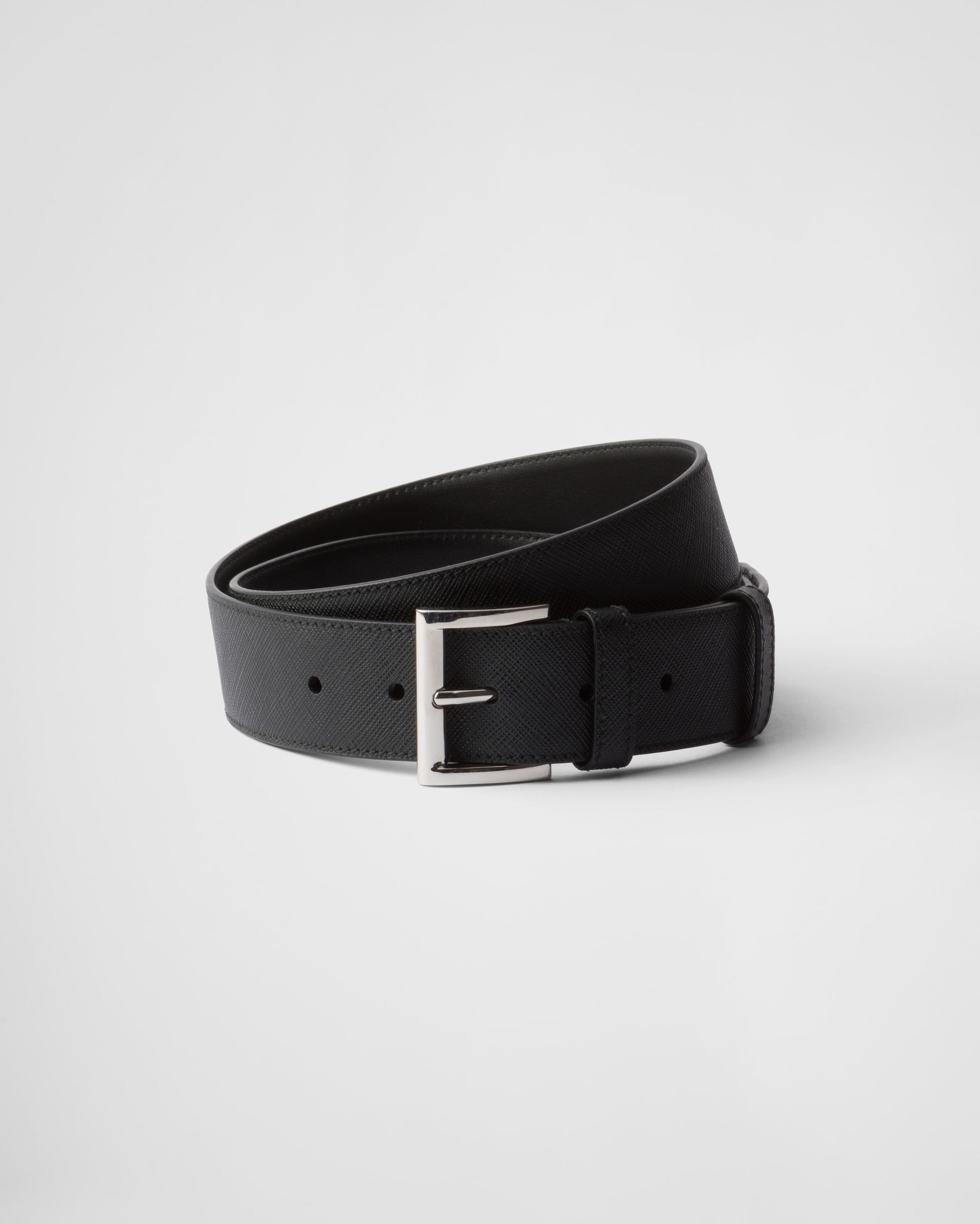 Black Saffiano Leather Belt | PRADA