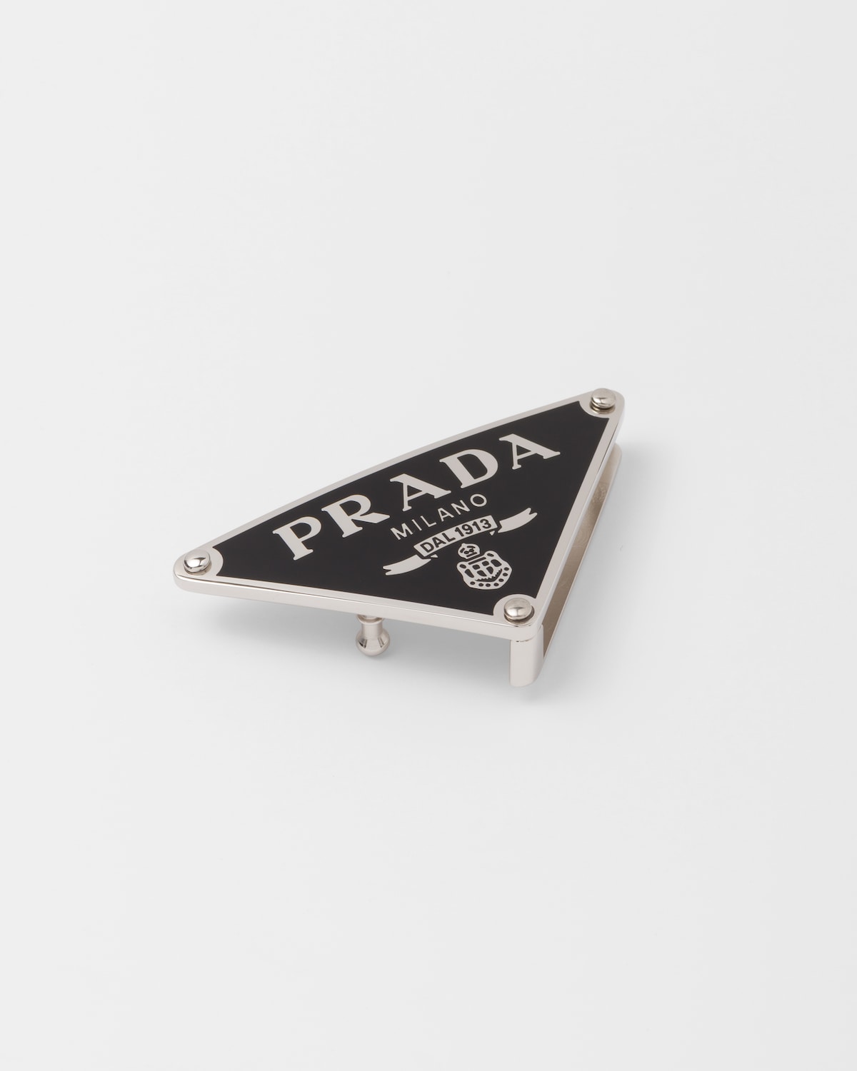 Black Enameled Metal Belt Buckle | PRADA