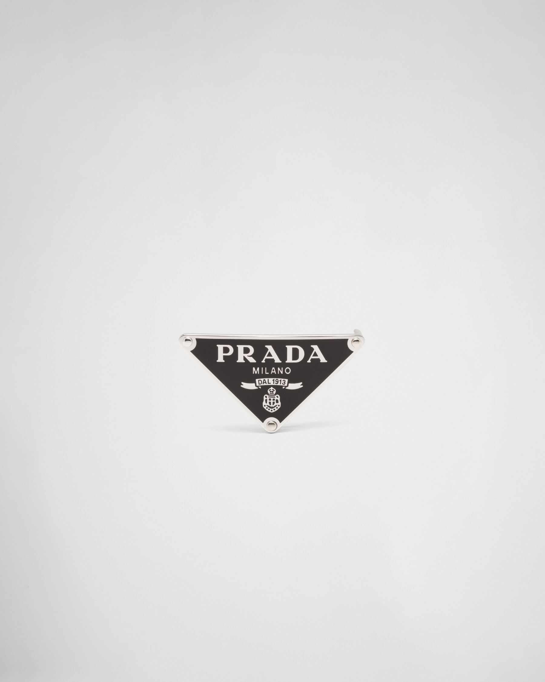 Black Enameled Metal Belt Buckle | PRADA