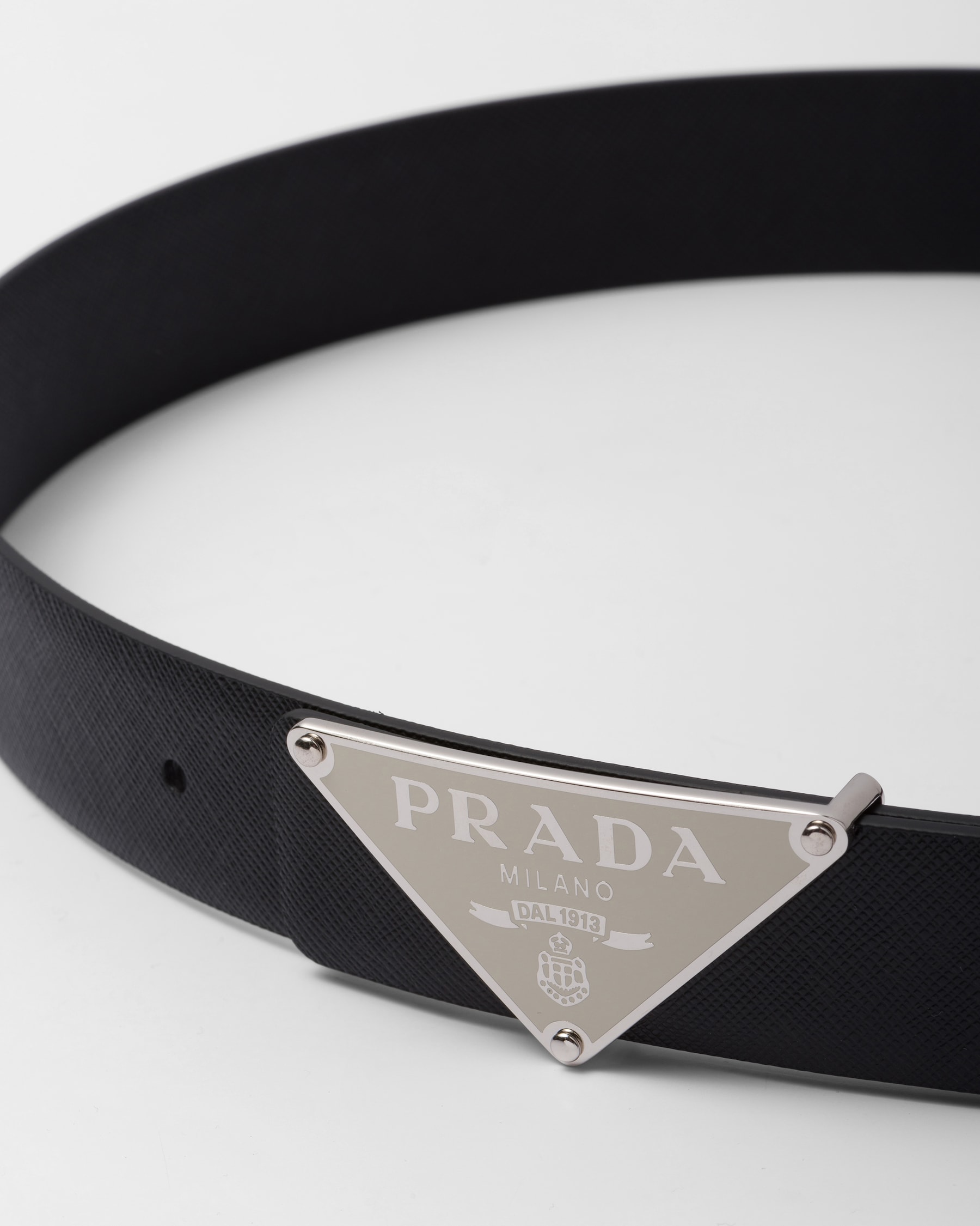 White Enameled Metal Belt Buckle | PRADA
