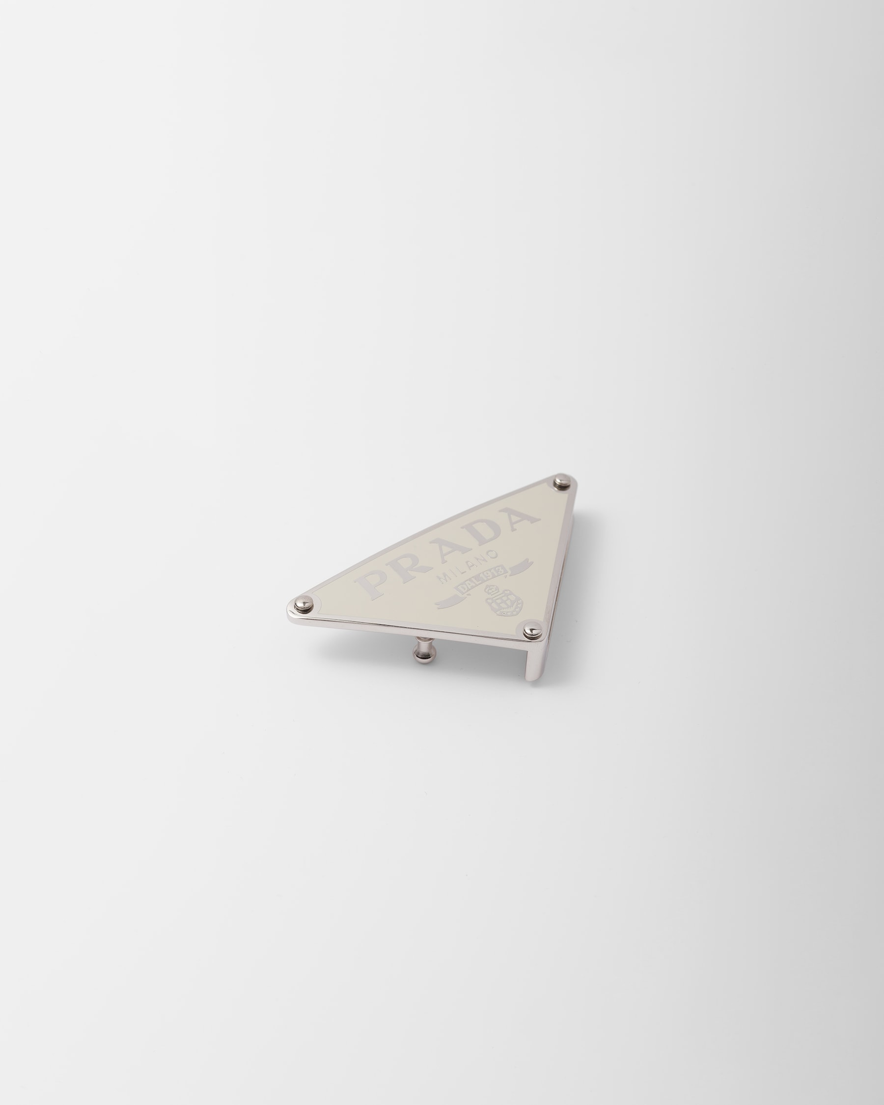 White Enameled Metal Belt Buckle | PRADA