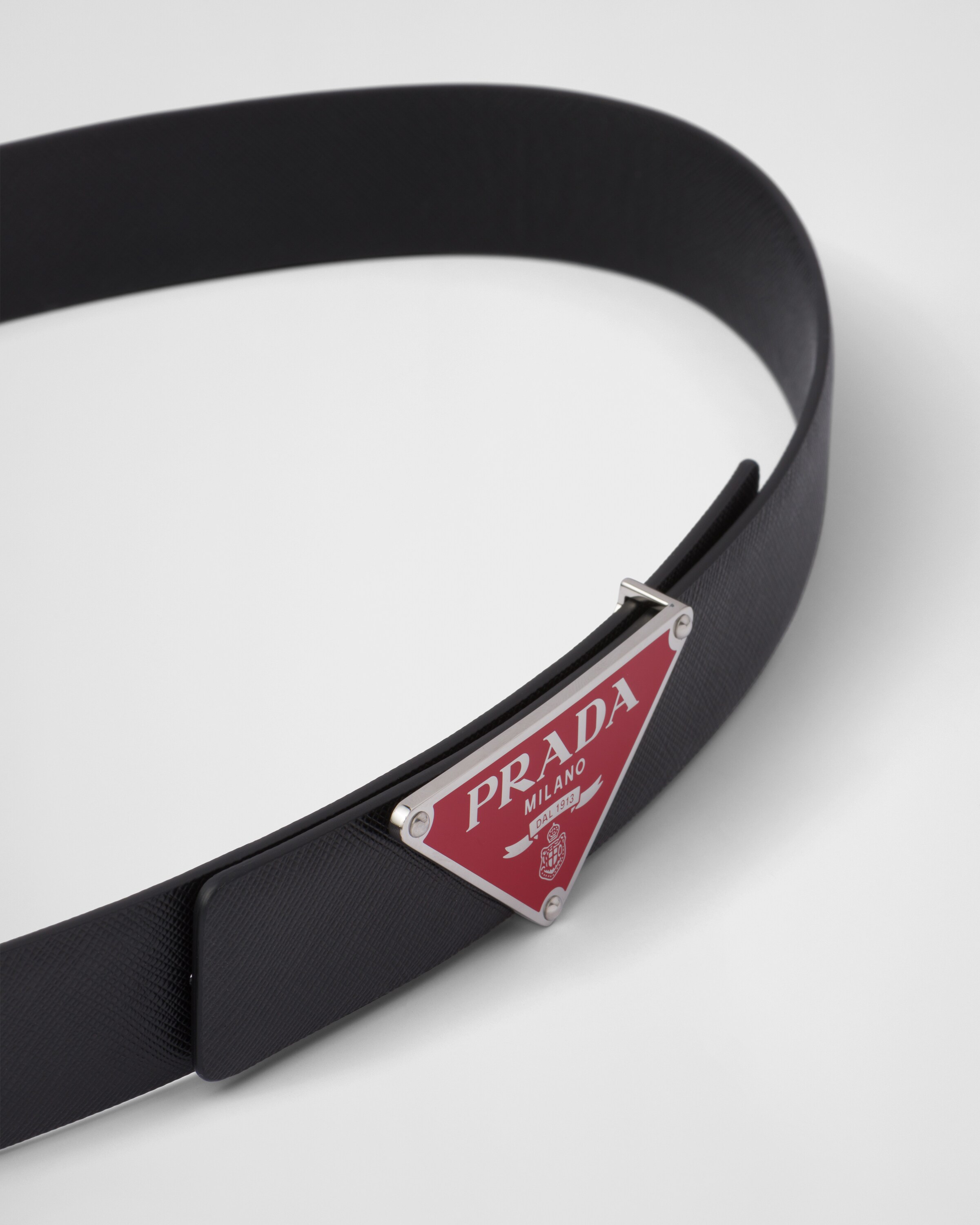 Fiery Red Enameled-metal belt buckle | Prada