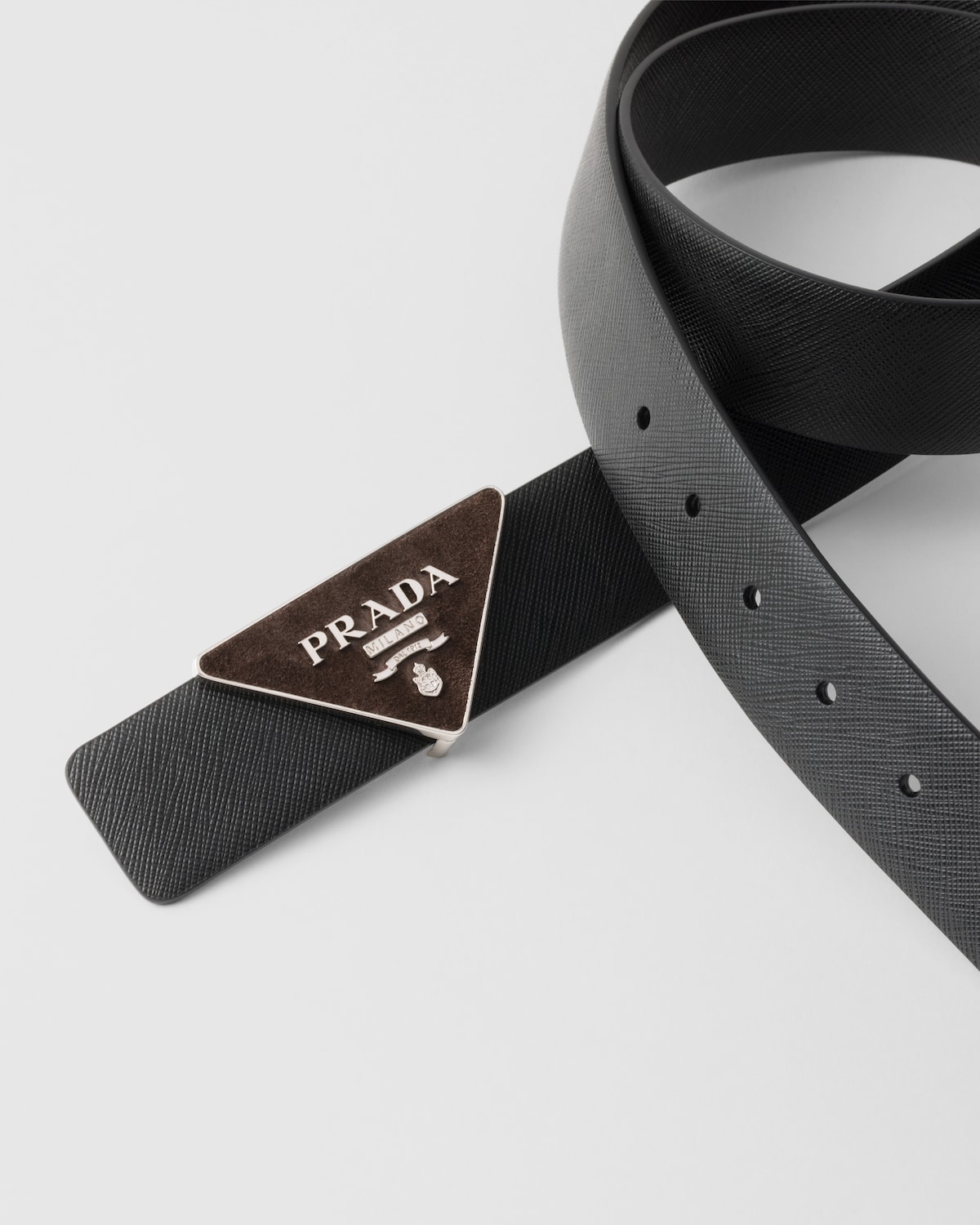 Dark Brown Buckle For Suede Belt Strap | PRADA - United States