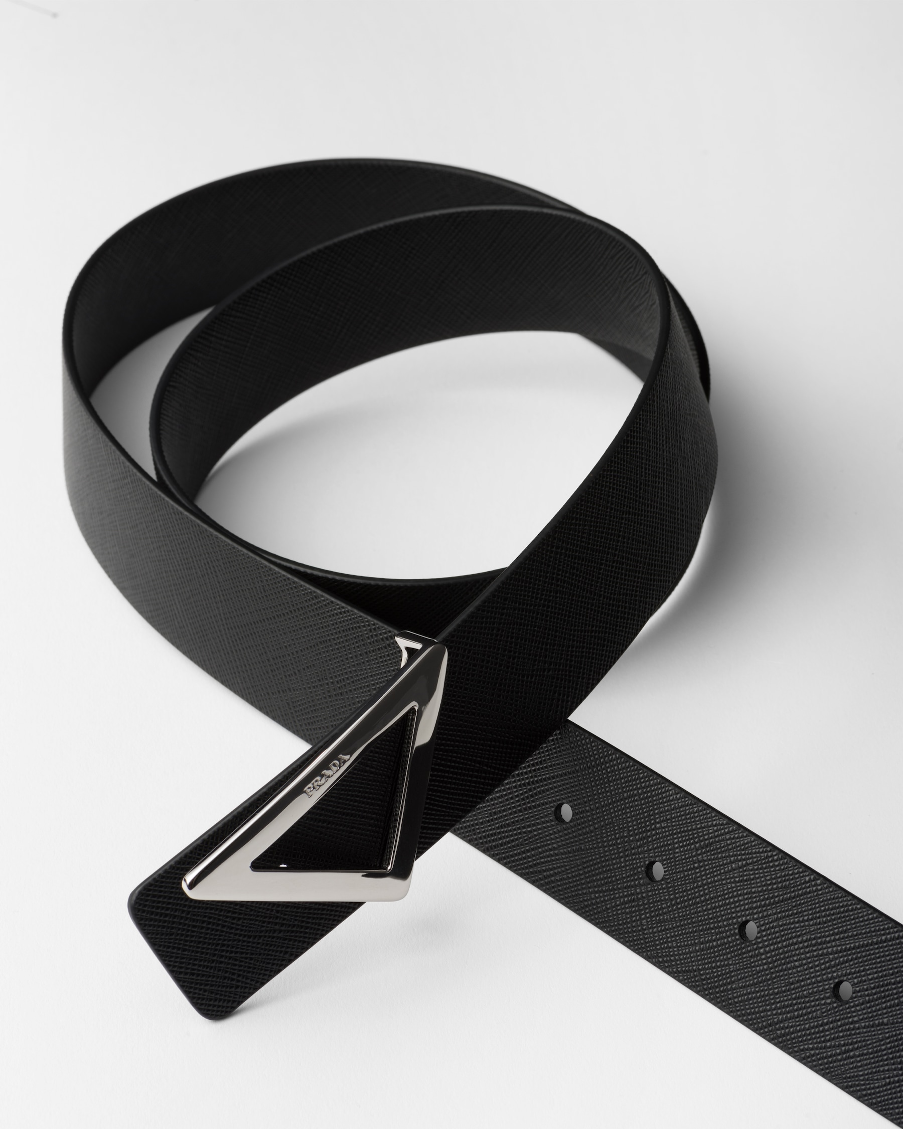 Polished Steel Enameled Metal Belt Buckle | PRADA