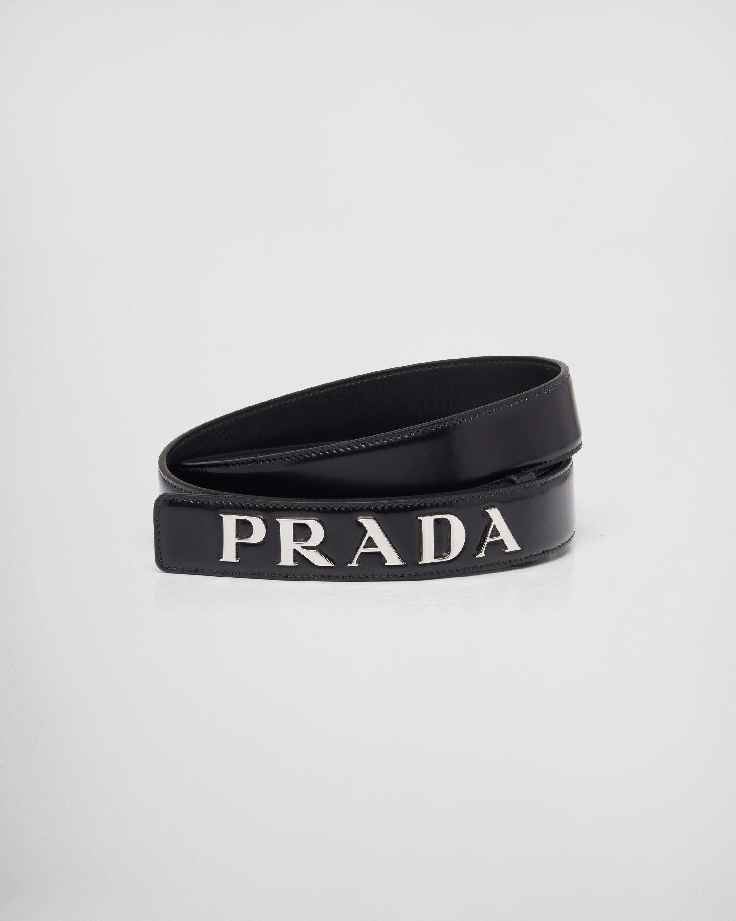 Black Brushed leather belt | Prada