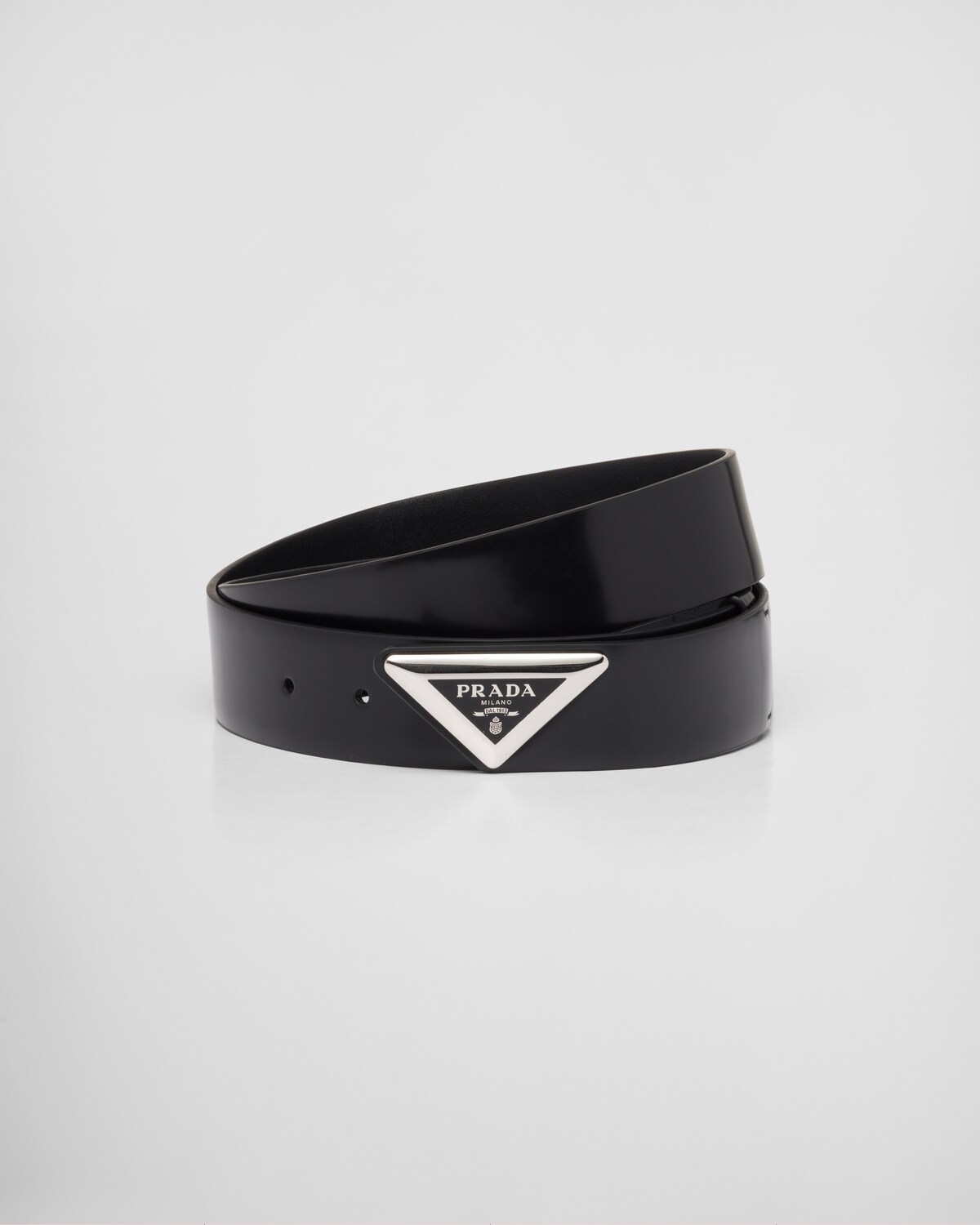 Black Brushed Leather Belt | PRADA