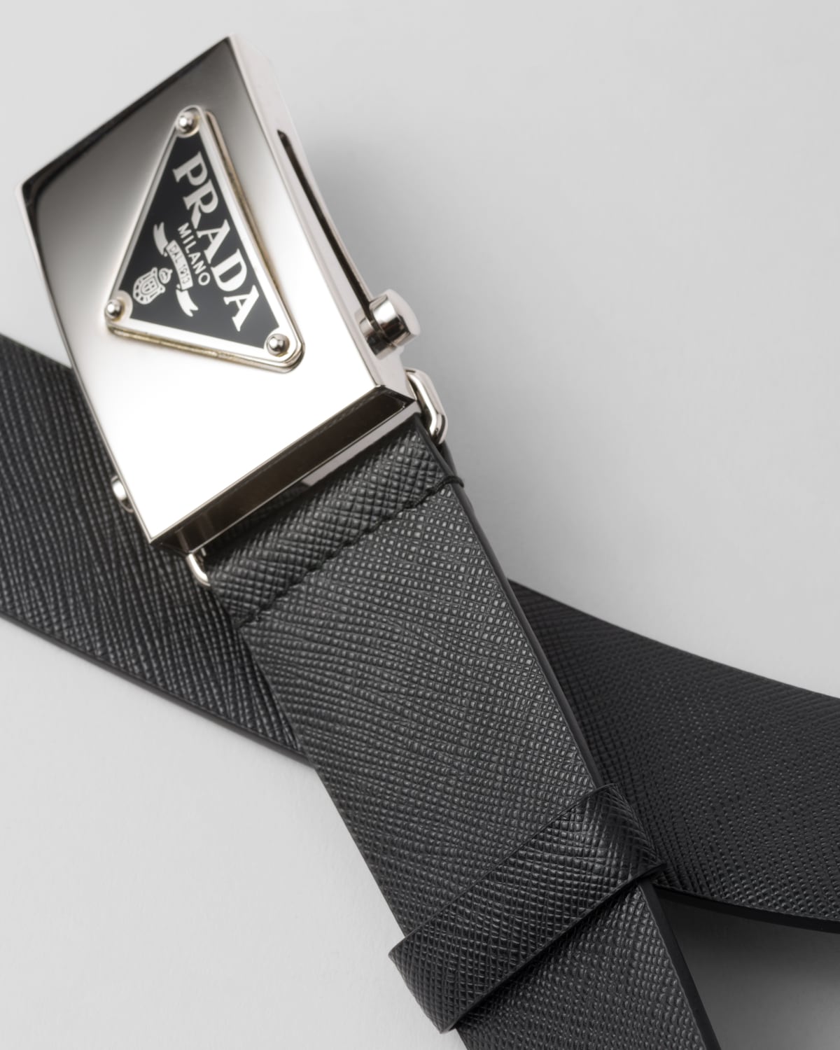 Black Saffiano Leather Belt | PRADA