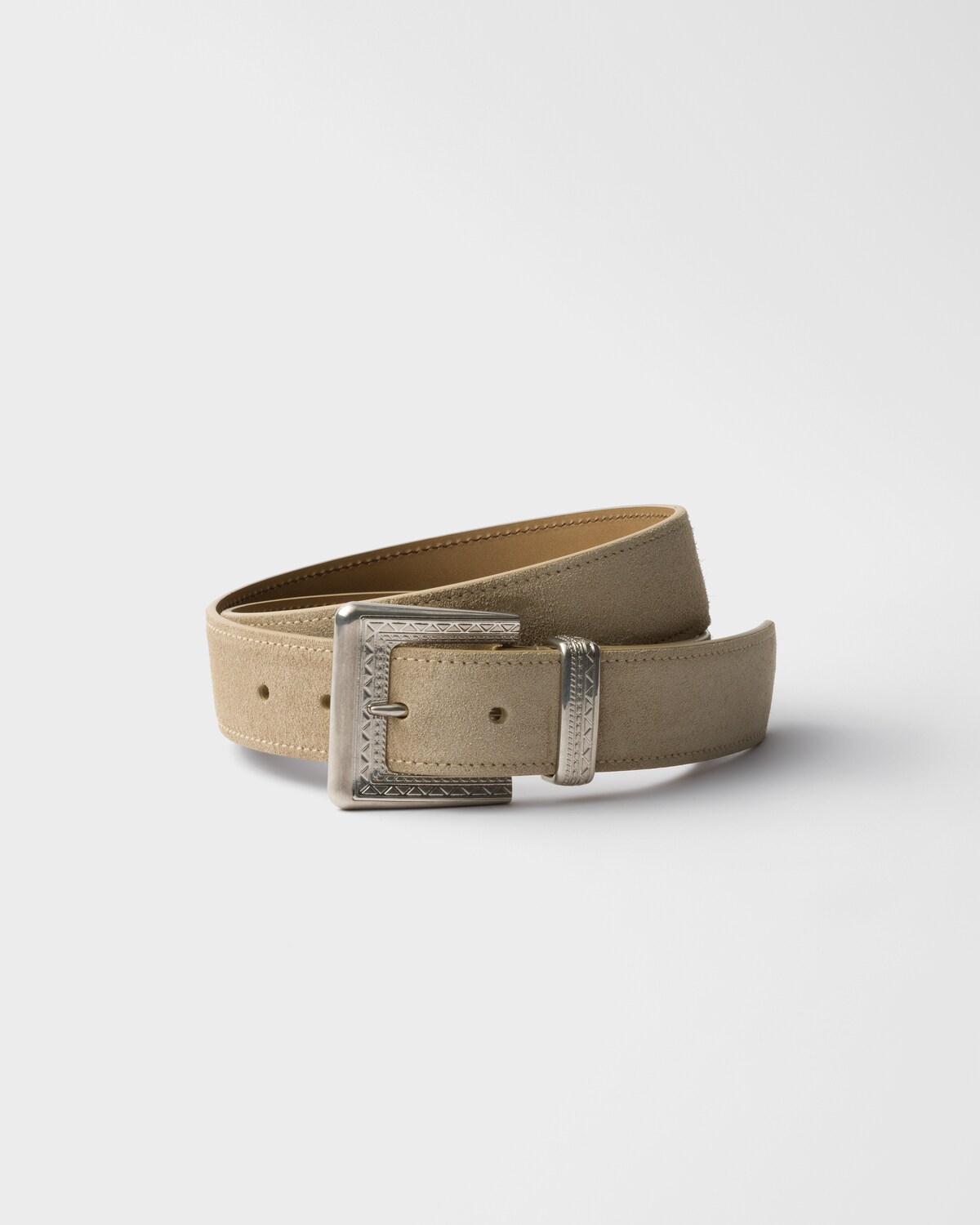 Desert Beige Suede Belt | PRADA