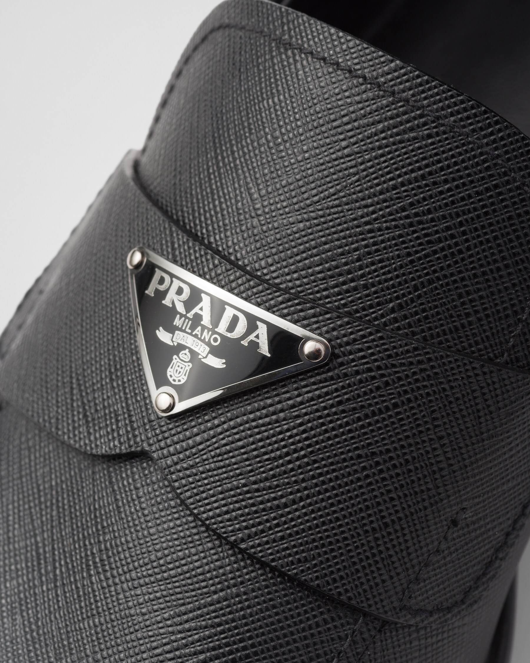 Black Saffiano Leather Loafers | PRADA